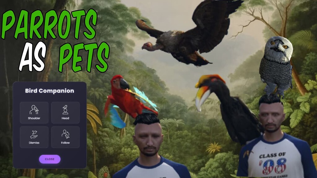 Parrots as Pets [ESX/QBCORE/QBOX] - FiveM Releases - Cfx.re Community
