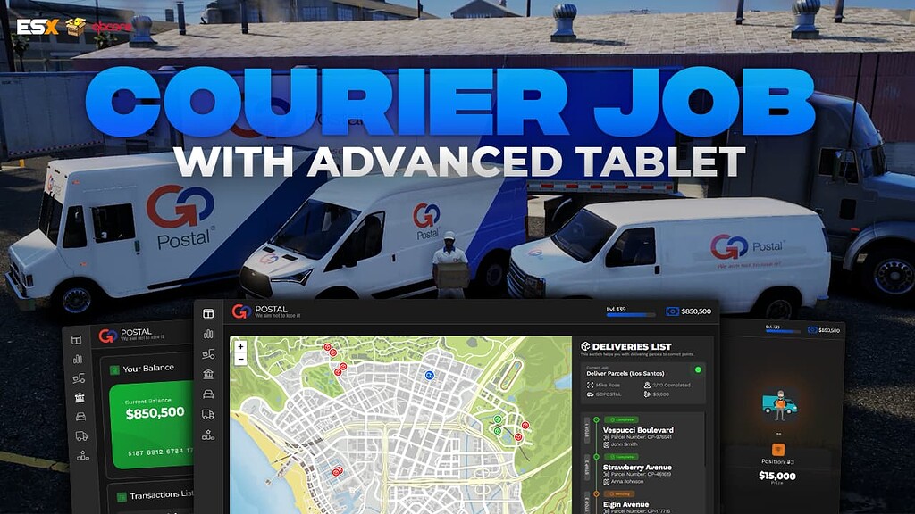 OP Courier Job - Advanced job with Tablet and 9 Tasks! - FiveM Releases ...