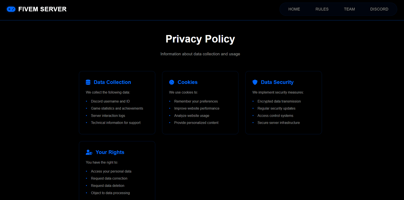SirRezi_Website – Modern Server Website Template for FiveM [Free ...