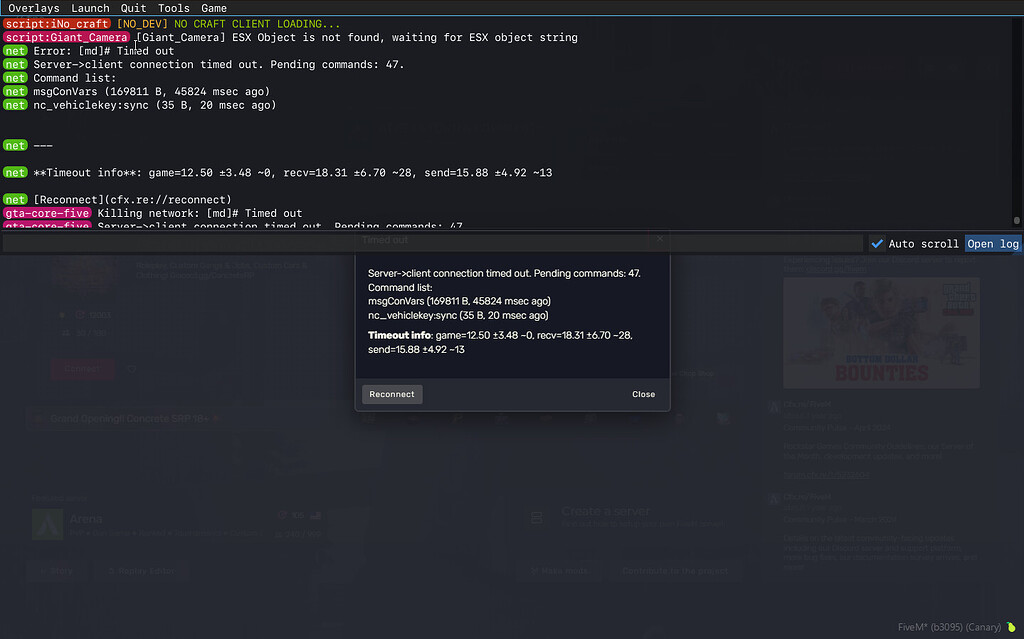 Connection Timeout - FiveM Client Support - Cfx.re Community