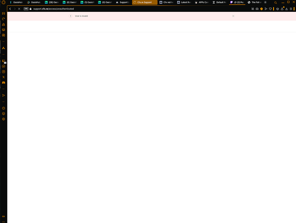Can't sign into support website - Server Owners - Cfx.re Community