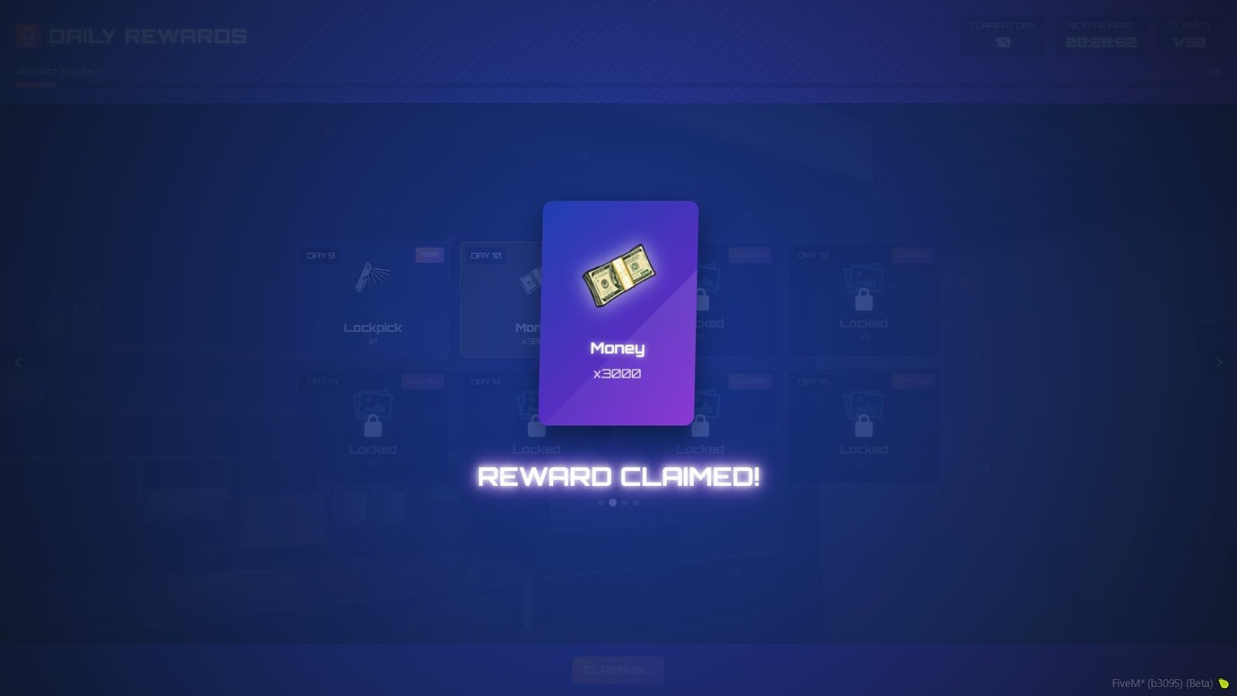 Daily Reward System [ESX/QB/Custom] - FiveM Releases - Cfx.re Community