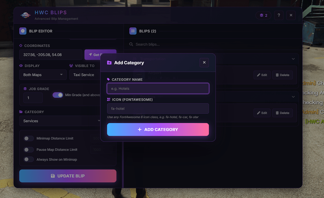 📣 HWC Blip Creator V2 [FREE][Qb][ESX] - FiveM Releases - Cfx.re Community