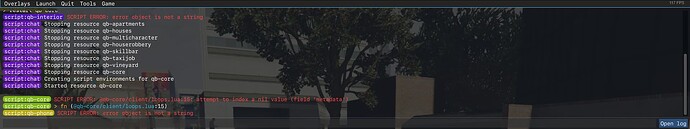 Attemp to index a nil value (field 'metadata') - QBCore - Cfx.re Community Attemp to index a nil value (field 'metadata') - QBCore - Cfx.re Community