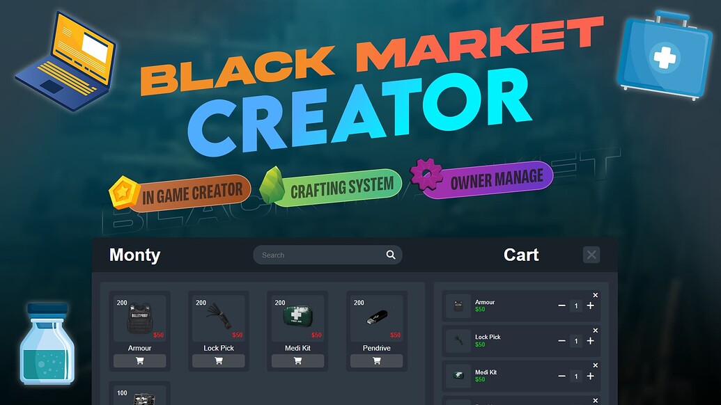 [Release] [ESX]/[QB] Black Market Creator - Player Owned - Crafting ...