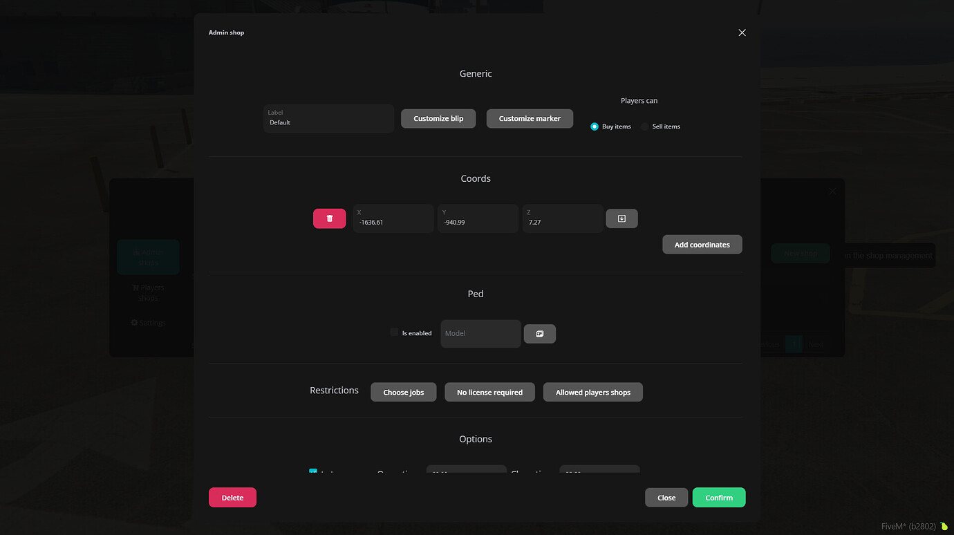 🛒 Shops Creator [ESX/QBCore] - Easily create in-game admin and players owned shops - FiveM ...