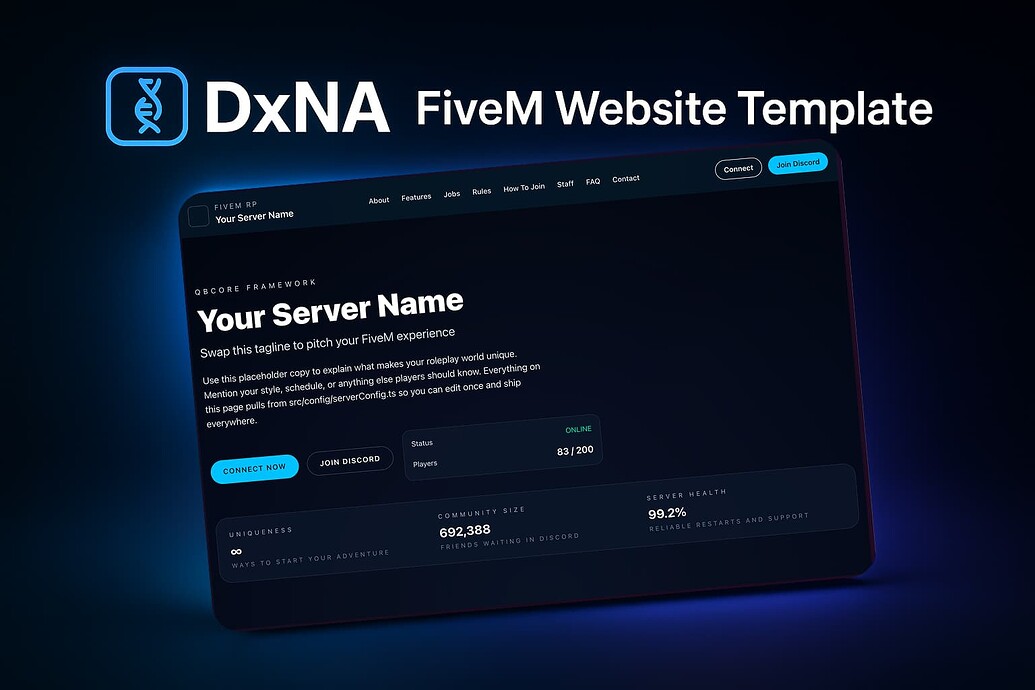 [RELEASE] DxNA – Premium FiveM Server Website Template (Fast, Fully ...