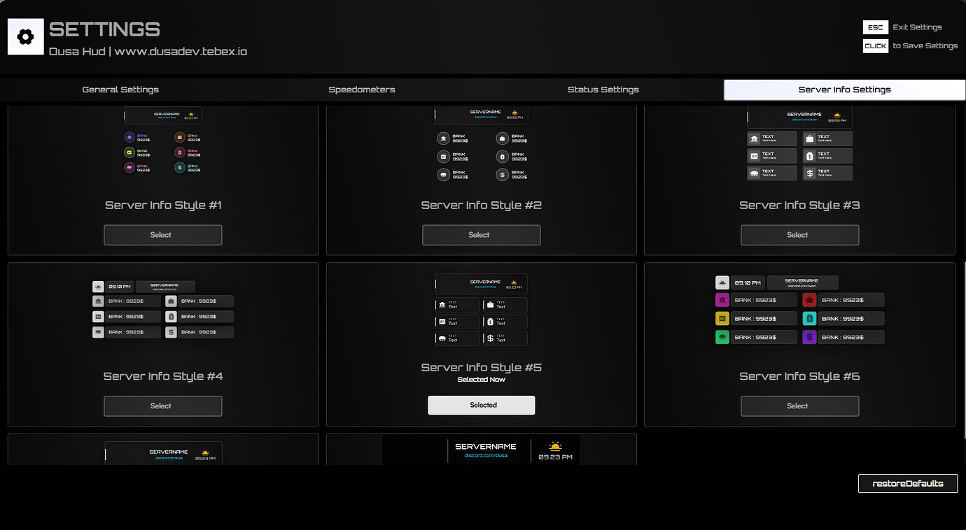 [NEW UPDATE] Dusa Advanced Hud | 10 Speedometer, 10 Status Hud, 8 ...