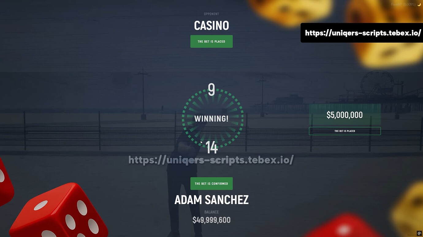 Fivem Advanced Dice Bet Game Script PvP & Fun & Server -uniqers-dice # ...