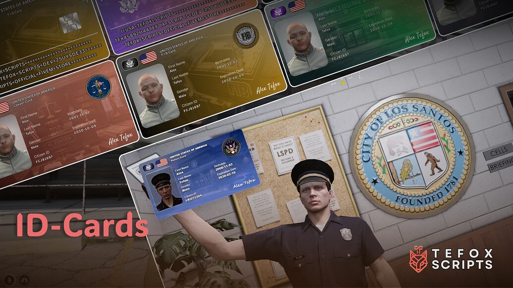 🪪 Identity System – ID Cards, Job Cards, Licenses & Fake ID - FiveM ...