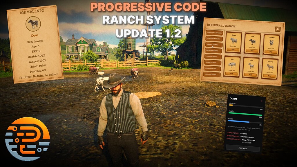 RedM Ranch System Update 1.2 [VORP-Core, RSG-Core, QB-Core, RedEm & RPX ...
