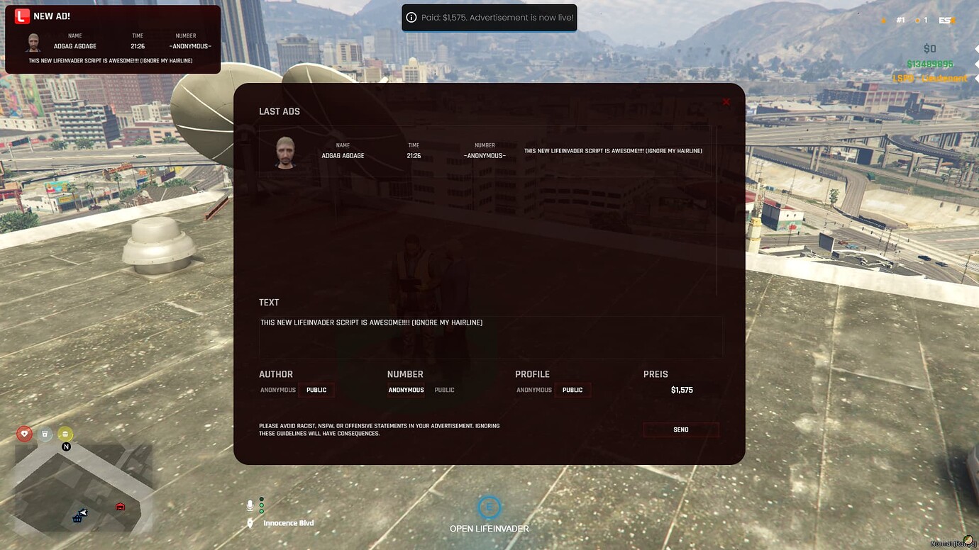 [ESX] [FIVEM] [5d] LIFEINVADER SCRIPT - FiveM Releases - Cfx.re Community