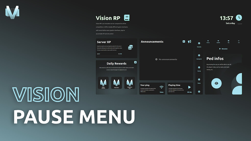 [ESX/QB] Vision Pause Menu - FiveM Releases - Cfx.re Community