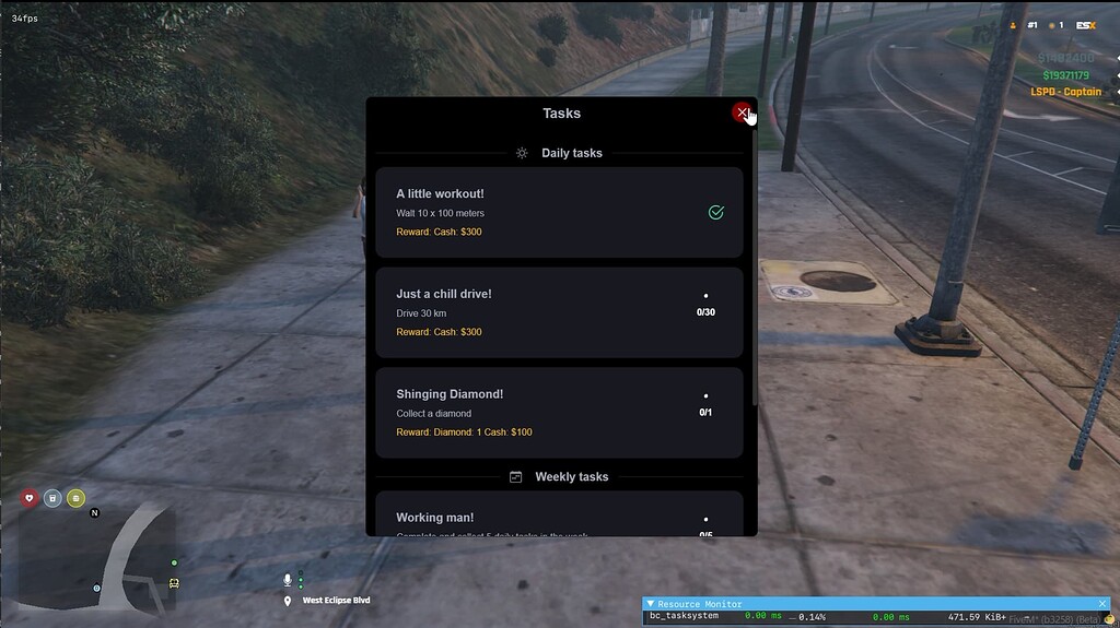 [PAID] [ESX][QB] Task/challange system - FiveM Releases - Cfx.re Community