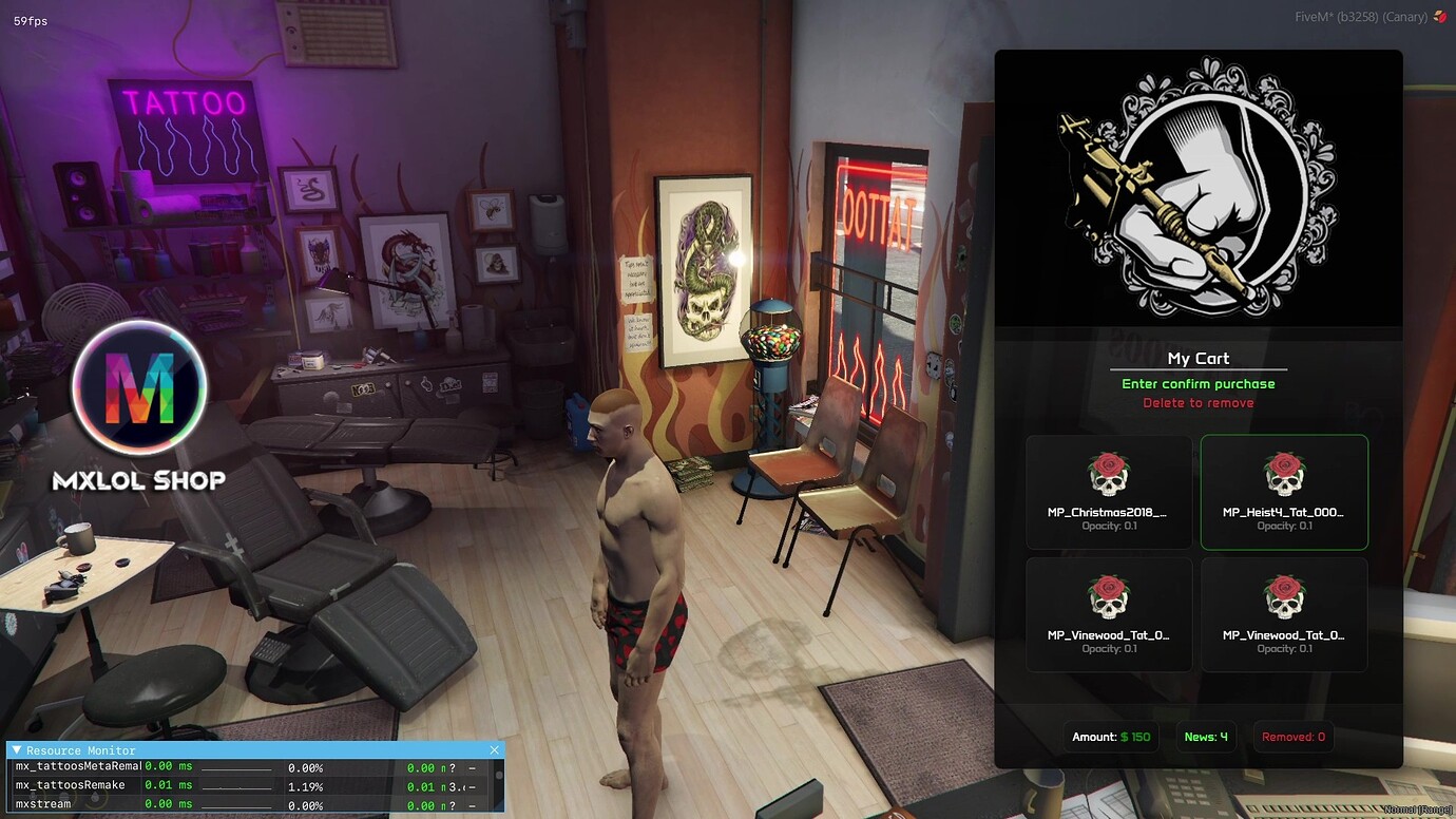 Tattoos Shop (Create Your Tattoos)[ESX/QBCore/STANDALONE][PAID] - FiveM ...