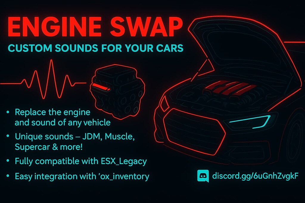 [FTN] Advanced Engine Swap [ESX-QBCORE] - FiveM Releases - Cfx.re Community