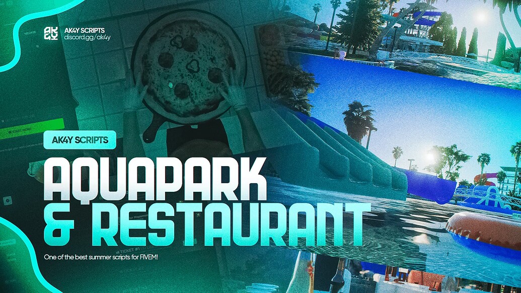 Aquapark & Restaurant | Sliders, 3D Prop Interaction Cooking And ...