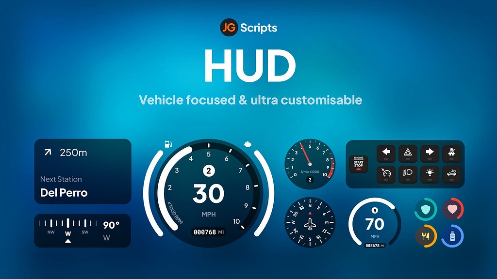 JG HUD - Vehicle focused & ultra customisable [Standalone/QB/Qbox/ESX ...