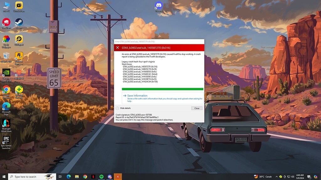 Legacy crash hash : four-april-virginia - FiveM Client Support - Cfx.re ...