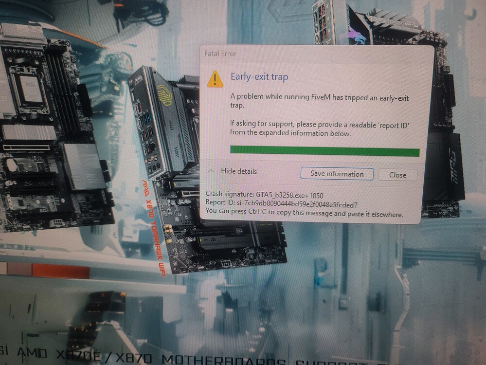 Good day i keep getting this error message and crash - FiveM Client ...