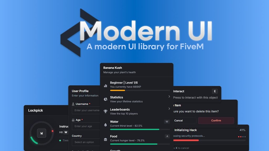 Modern UI | Menus, Skill Check, Progress Bar, Dialogs & More - FiveM ...
