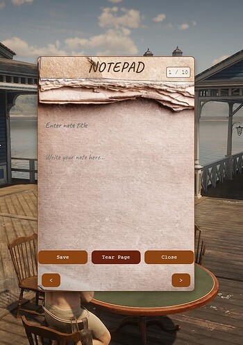 [PAID] Realistic Notepad Script (VORP) - RedM Releases - Cfx.re Community
