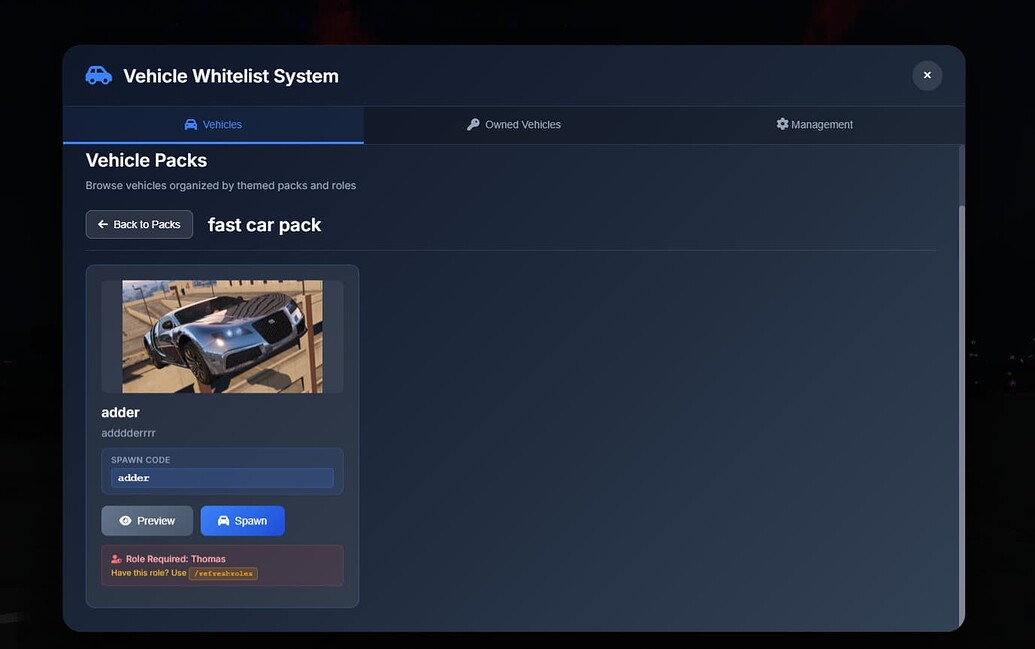 TD-VehicleDiscordWhitelist with vehicle preview system - FiveM Releases ...