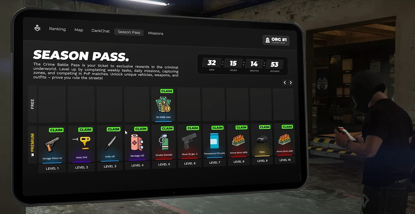 Gangs/Organisations Script! Bossmenu, Tablet, Missions, Season Pass ...