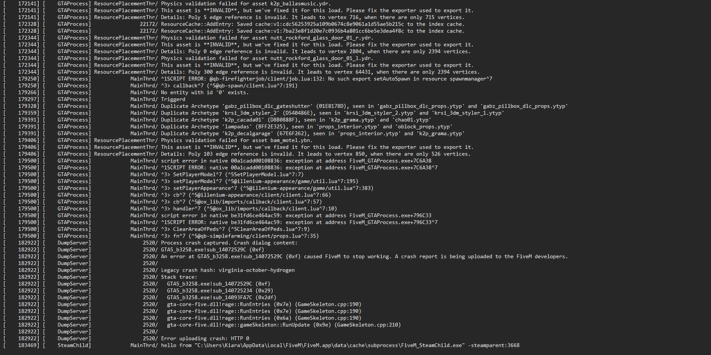 Crash after loading into server - FiveM Client Support - Cfx.re Community
