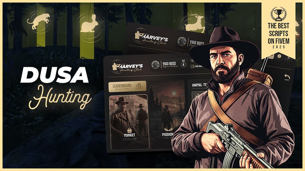 🎯 [PAID] [QB/ESX/QBOX] Hunting Script - 3 new animal specy, Custom Map ...