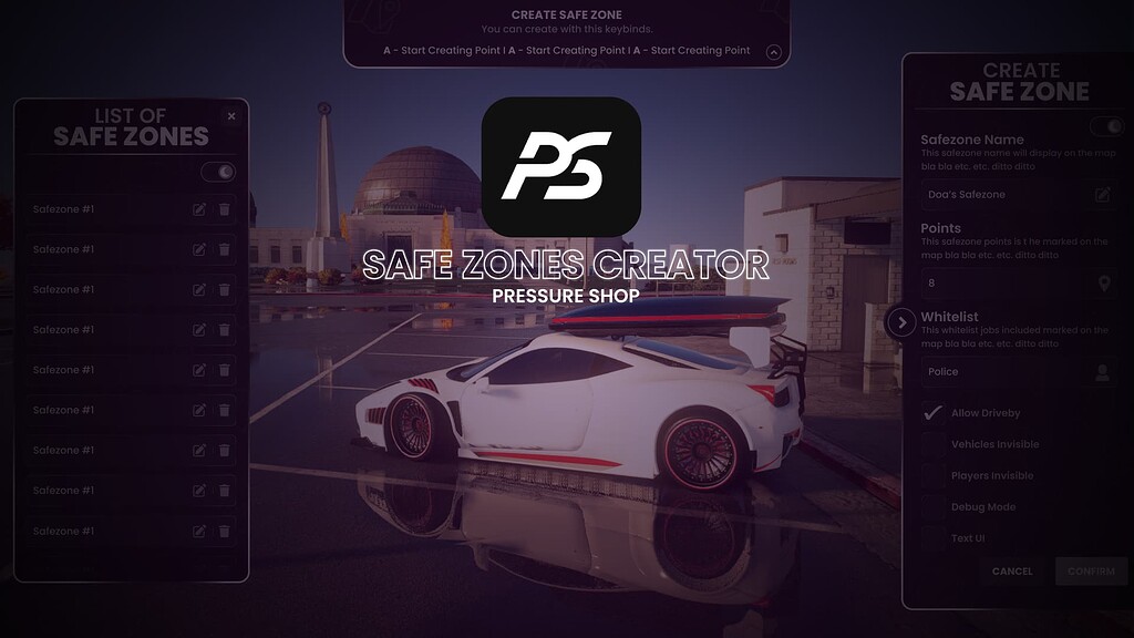 [PAID] Safe zones Creator with UI! [ESX/QB-Core] - FiveM Releases - Cfx ...