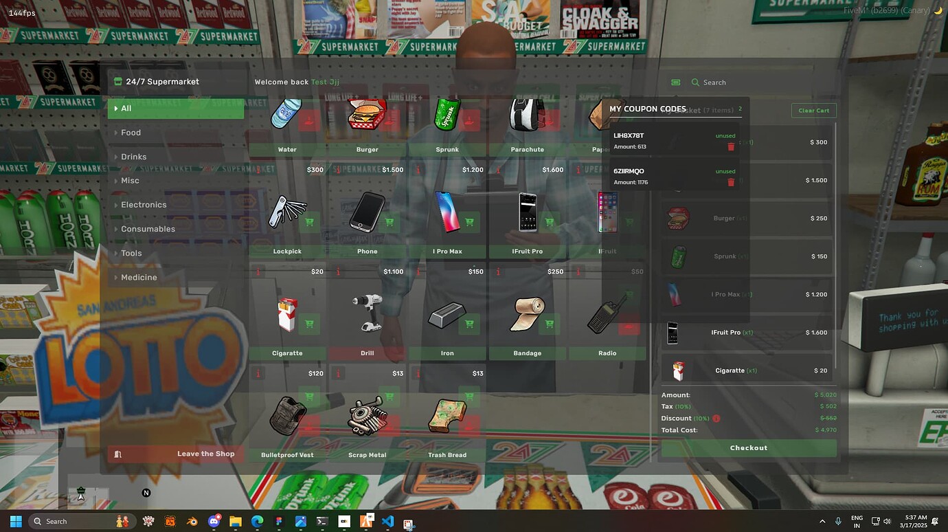 Advanced Shops V2 (QB/QBox/ESX) - FiveM Shops with Coupons, Passwords ...