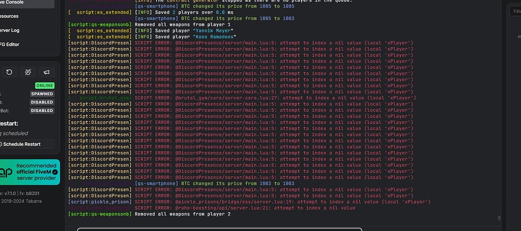 Esx 1104 Xplayeridentifier Issue Esesx Cfxre Community 