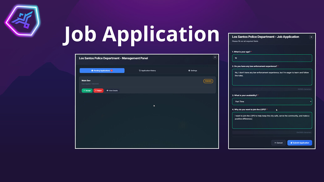 Advanced Job Application [ESX/QBCore/QBox/Custome] - FiveM Releases - Cfx.re Community
