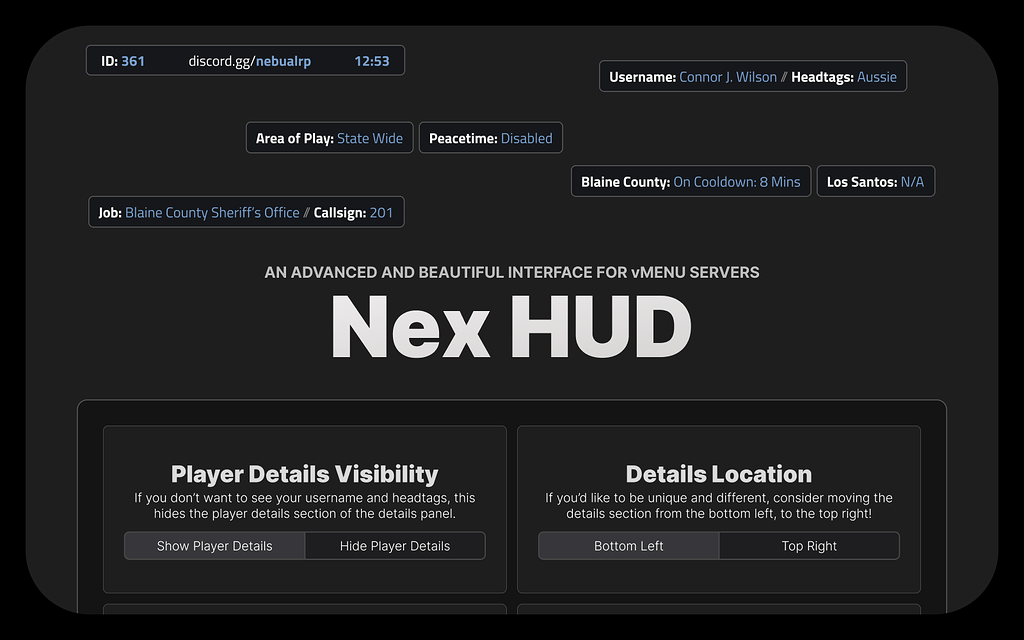 Advanced vMenu HUD - Nex HUD - FiveM Releases - Cfx.re Community