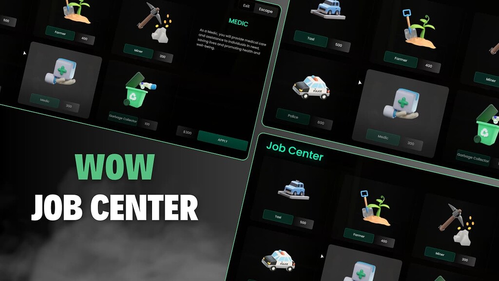 Job Center System | QB - ESX - FiveM Releases - Cfx.re Community Job Center System | QB - ESX - FiveM Releases - Cfx.re Community
