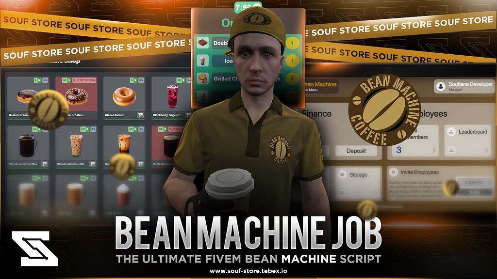 Bean Machine Restaurant Job ☕ - The Ultimate FiveM Coffee Script! (QB/ESX/Qbox) - FiveM Releases ...