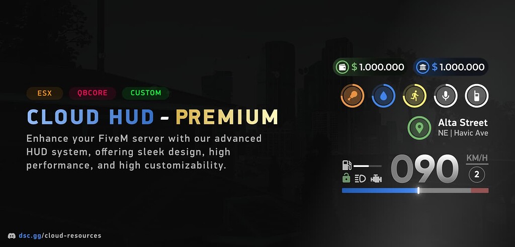[$15] Cloud Resources - HUD Premium - FiveM Releases - Cfx.re Community