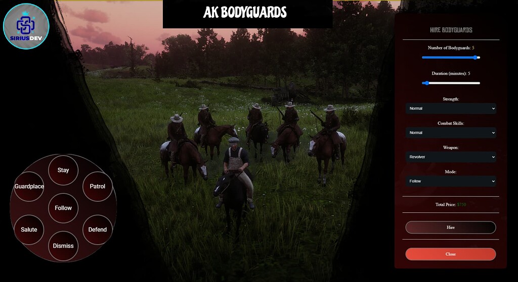 [vorp][qbr][rsg][redem:rp]AK_Bodyguard - RedM Releases - Cfx.re Community