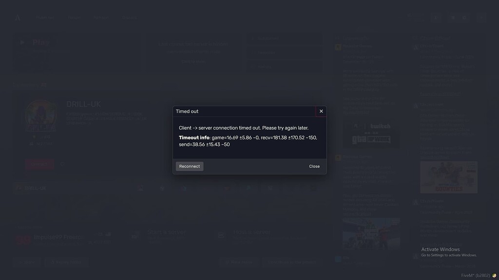 I keep disconnecting from every server - FiveM Client Support - Cfx.re Community