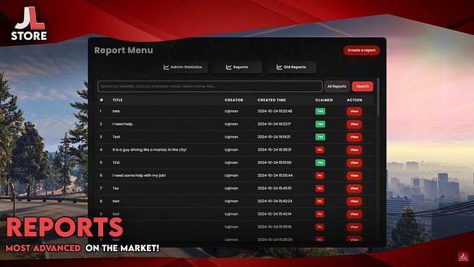 [QB/ESX/QBOX/STANDALONE] - JL Reports - The most advanced report system on the FiveM market ...