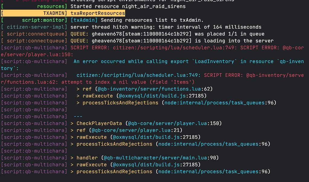 Cannot Load In Game Server Discussion Cfx Re Community