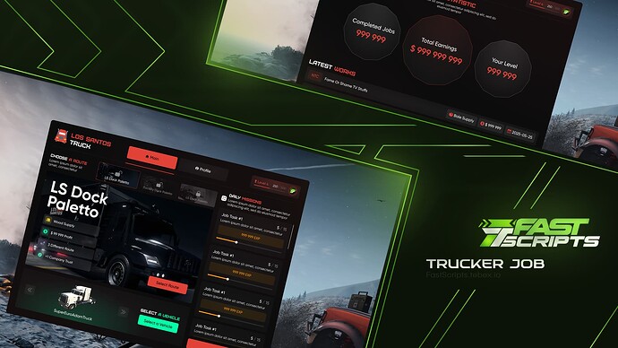 Fast Scripts Trucker Job FiveM [ESX/QBCore/QBox] - FiveM Releases - Cfx.re Community