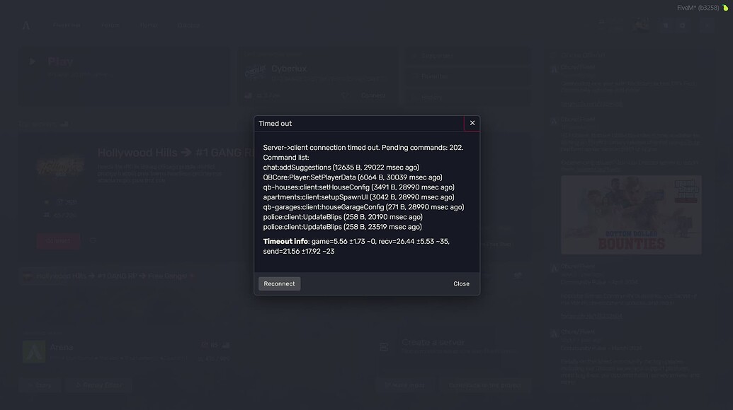 Constant Timeout after Update - FiveM Client Support - Cfx.re Community