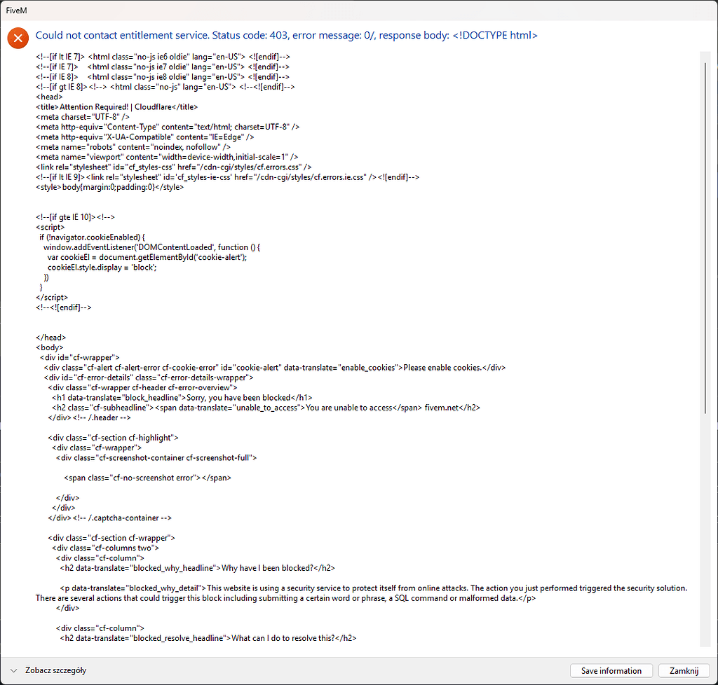 Fivem status code 403 - FiveM Client Support - Cfx.re Community