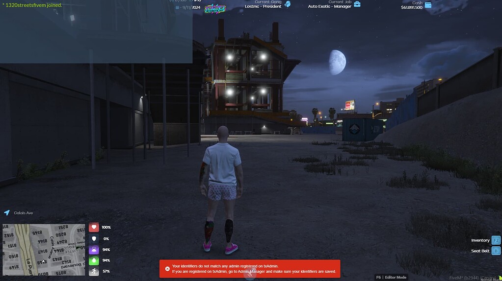 I am a server owner and randomly cannot access tx admin in game ...