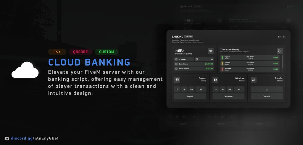 [10$] Cloud Resources - Banking - FiveM Releases - Cfx.re Community
