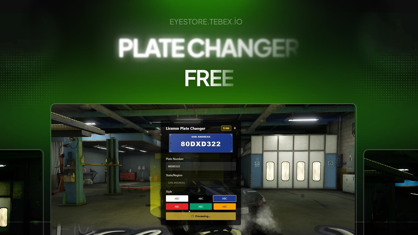 ESX/QBCore Plate Changer Script for FiveM | Custom License Plate System ...