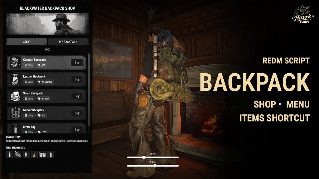 ฺBackpack │ Shop │ Items Shortcut - RedM Releases - Cfx.re Community