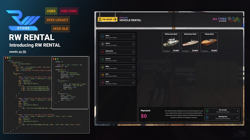 Rw rental - FiveM Releases - Cfx.re Community